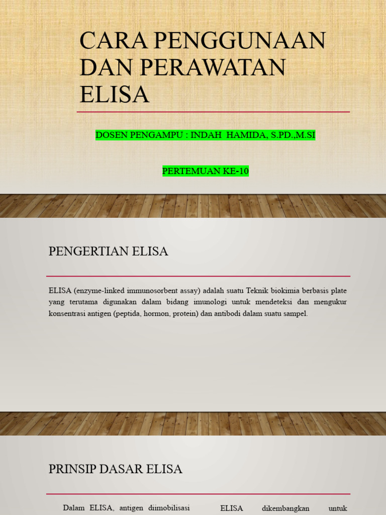 Cara Penggunaan Dan Perawatan ELISA | PDF