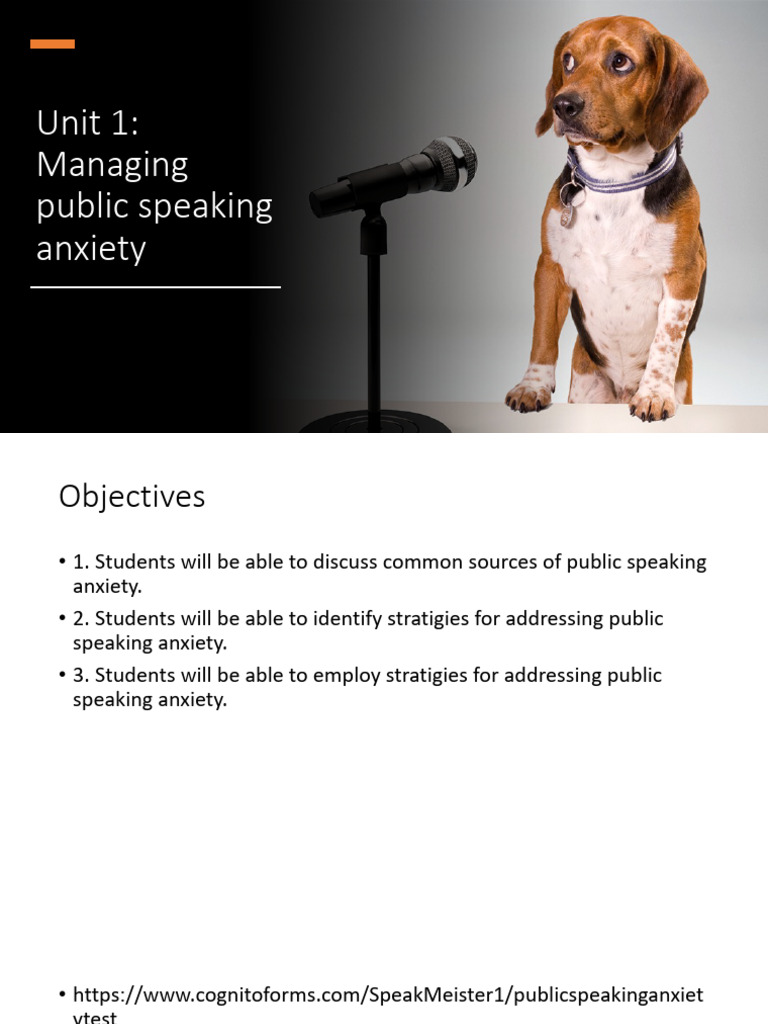Unit 1 Managing Public Speaking Anxiety | PDF