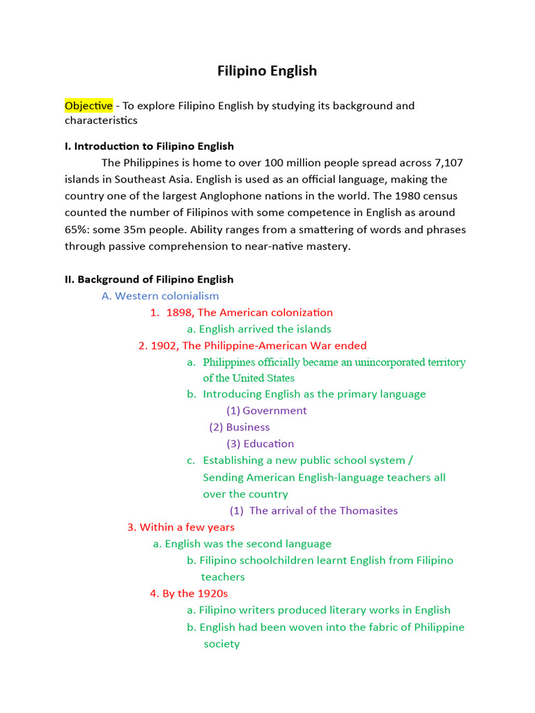 Filipino English | PDF | English Language | Philippines