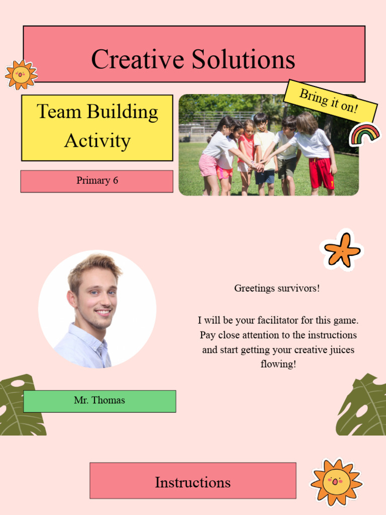 Pink Creative Solution Team Building Activity | PDF