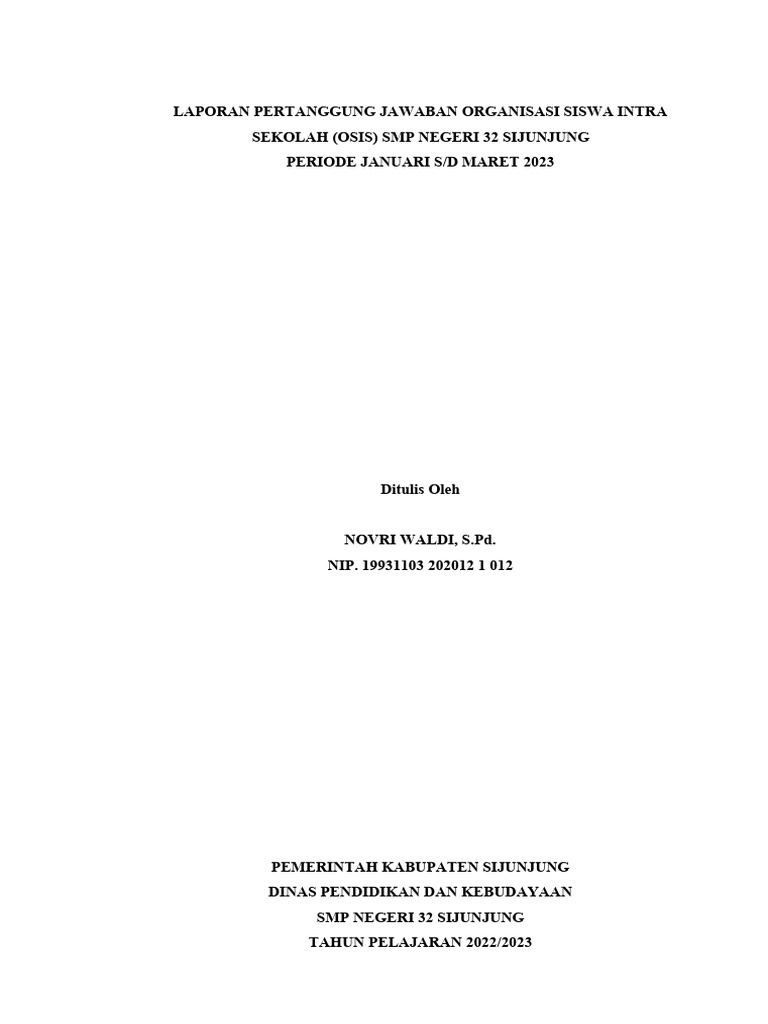 Laporan PROGRAM OSIS 20222023 - Salin | PDF