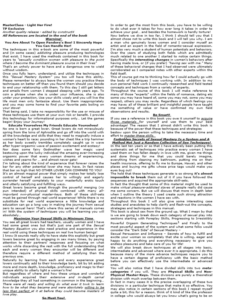 MasterClass 1 | PDF | Pleasure | Orgasm