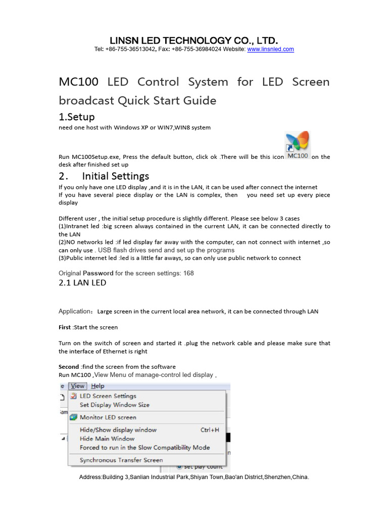 mc100 Quick Start Guide | PDF
