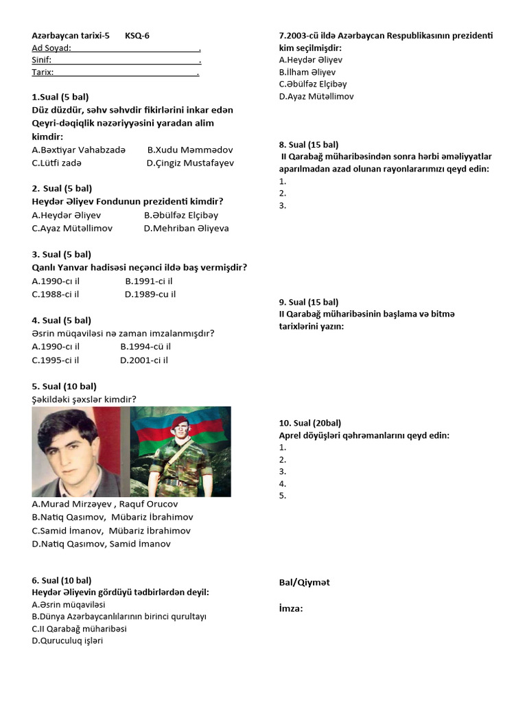 Azərbaycan Tarixi-5 KSQ-6 | PDF