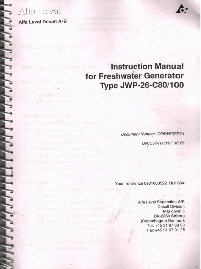 JWP-26-C80 Manual | PDF