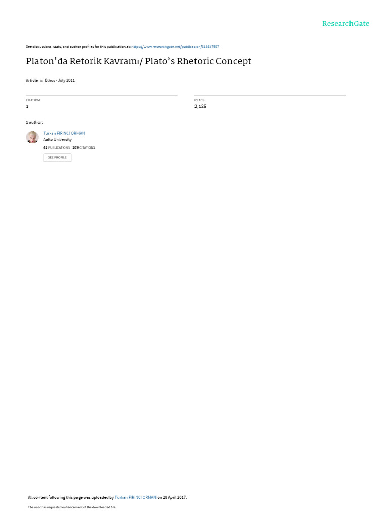 Plato S Rhetoric Concept | PDF