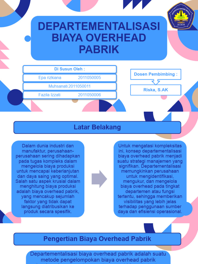 Departementalisasi Biaya Overhead Pabrik | PDF