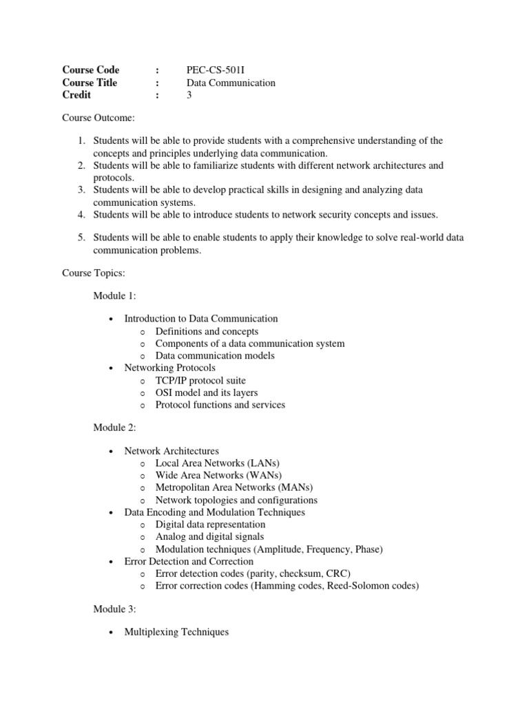 Data Communication Course | PDF | Databases | Relational Database