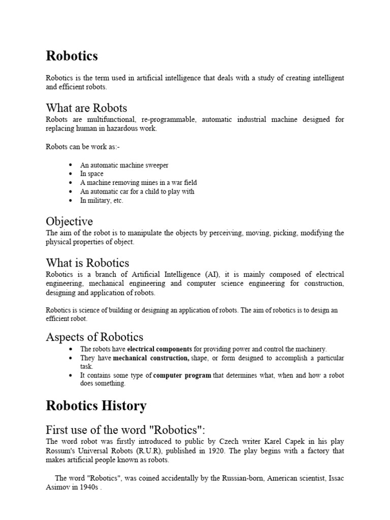 Robotic | PDF