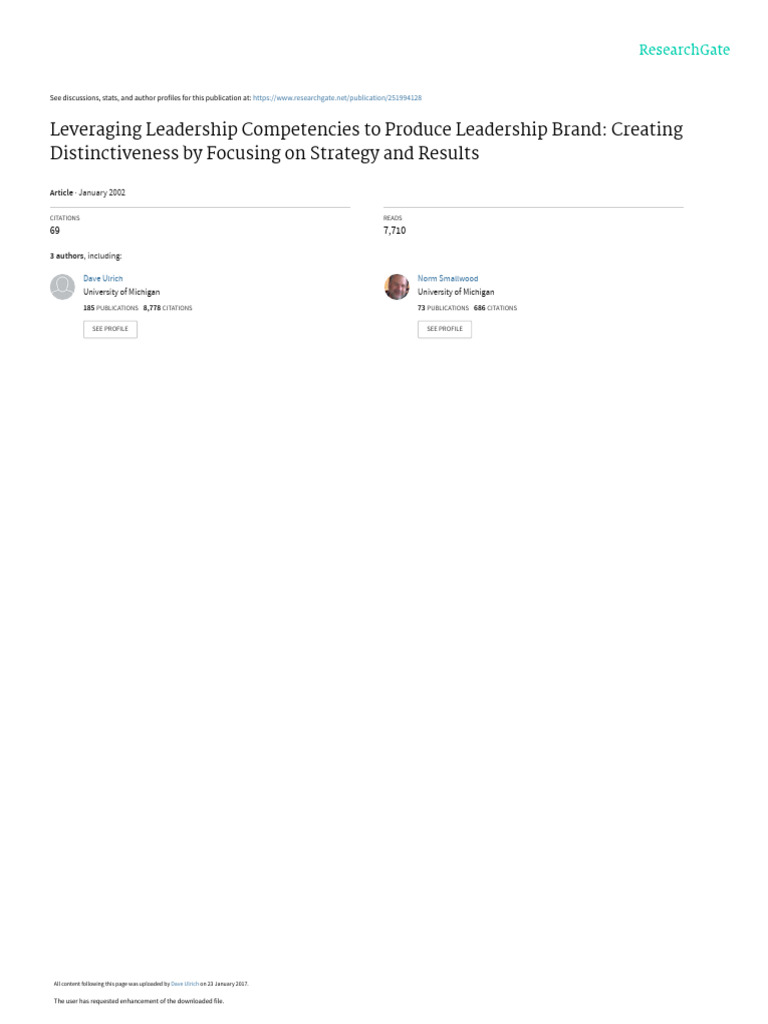 Leveraging Leadership Competencies To Produce Lead | PDF