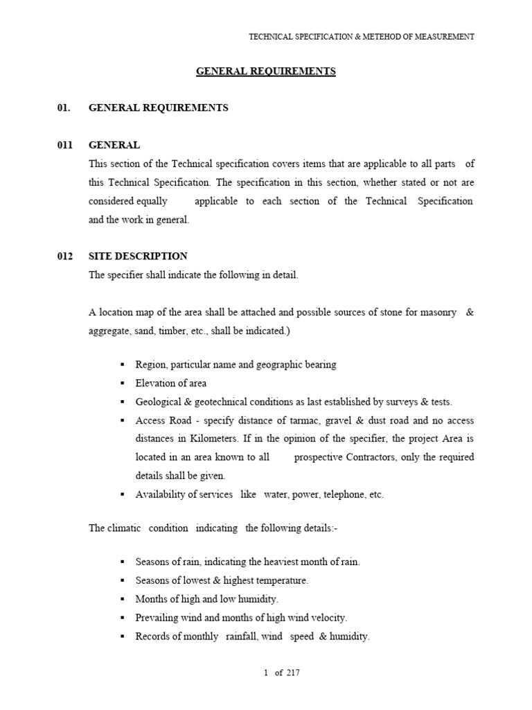 Technical Specs & Measurements Guide | PDF | Concrete | Specification (Technical Standard)