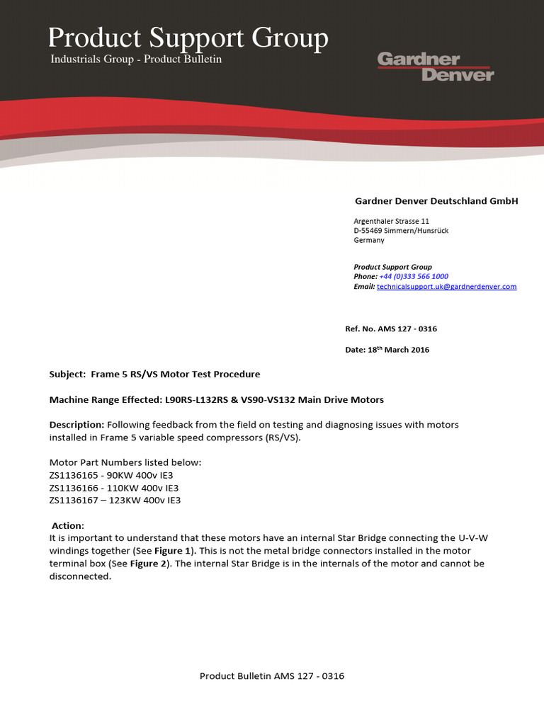 18 3 16 Frame 5 RS VS Motor Testing Bulletin Ams 127 0316 | PDF ...
