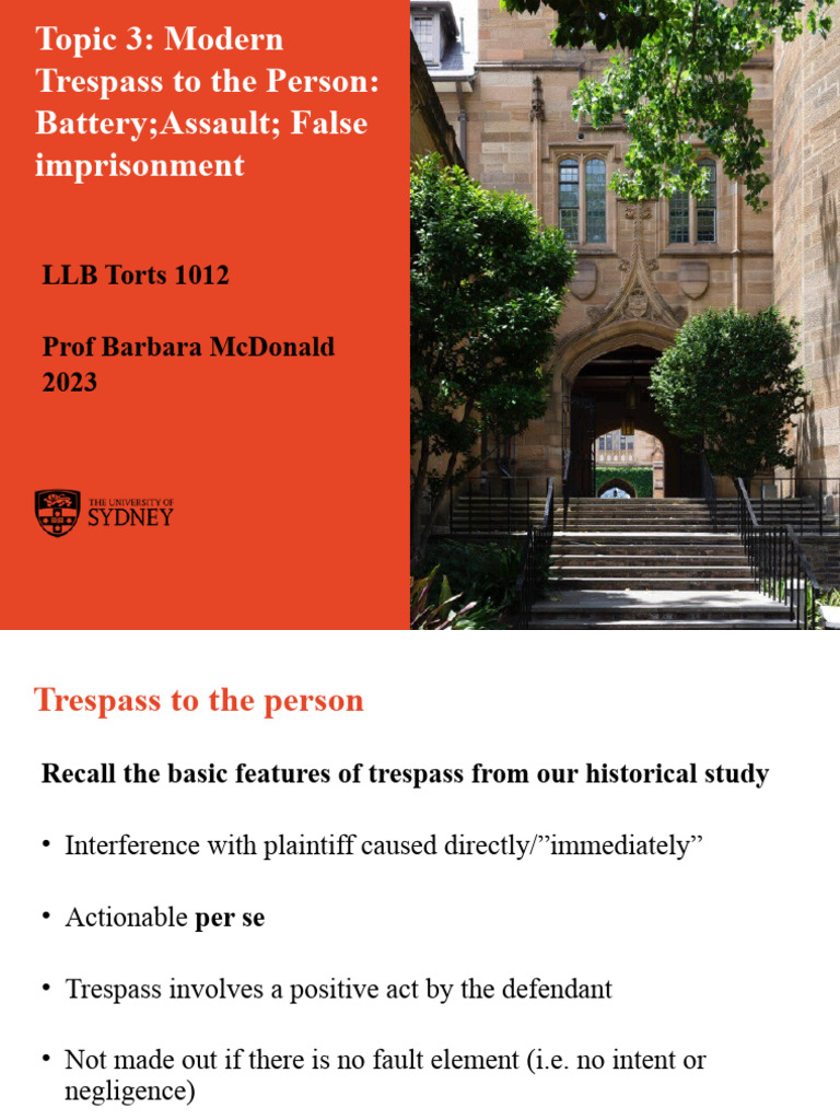Key Cases in Trespass Law | PDF | Civil Law (Legal System) | Ethical ...