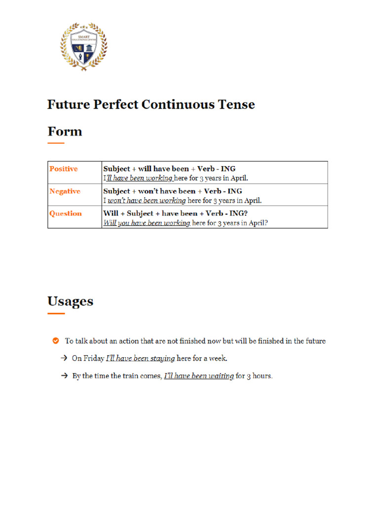 Future Perfect Continuous | PDF