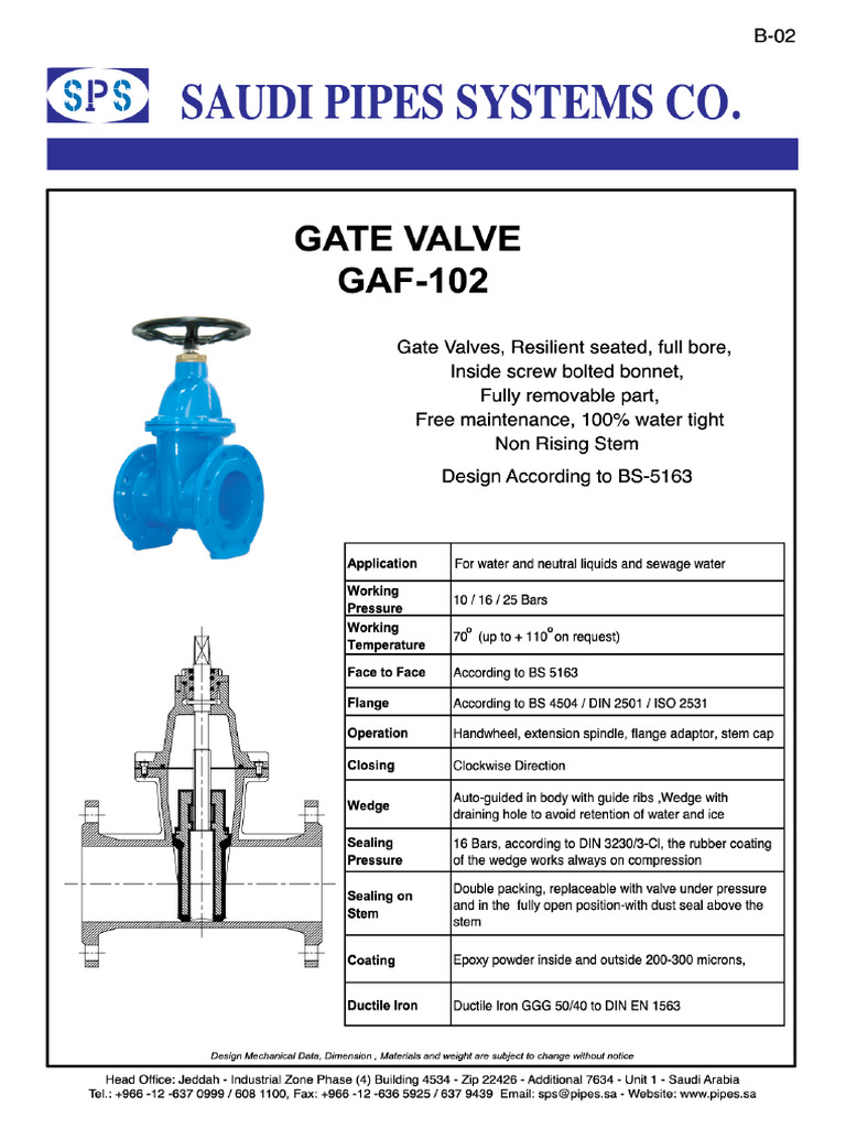 Gate Valve Gaf-102 | PDF