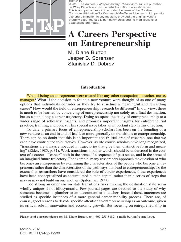 Career And Entrepreneurship Pdf