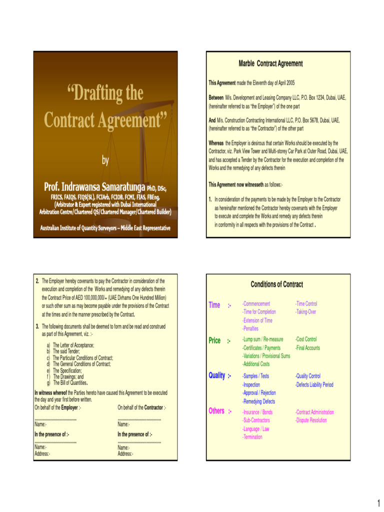 7-Drafting Agreement-Handout | PDF | Finance & Money Management | Law