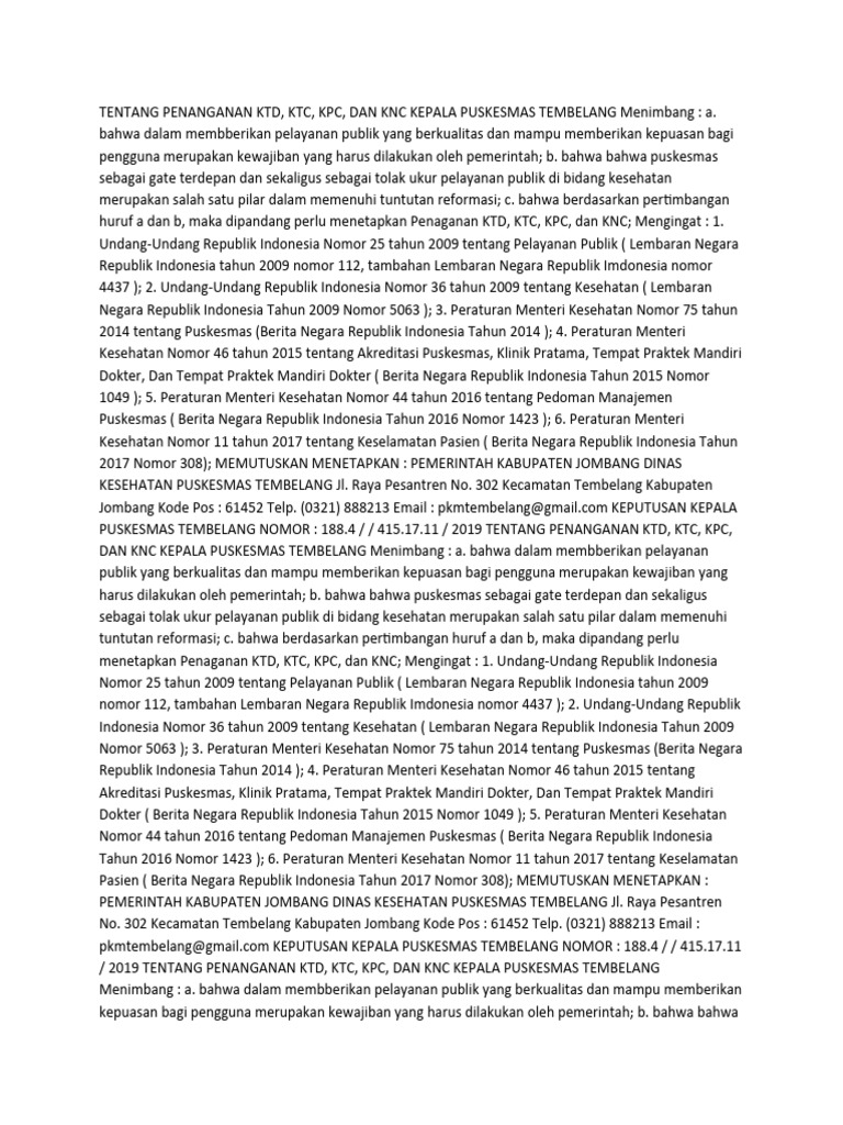 TENTANG PENANGANAN KTD | PDF