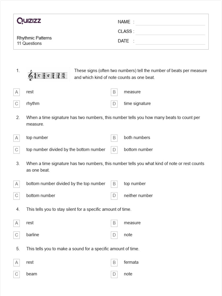 Activity 1 Rhythmic Patterns Pdf Rhythm Musicology