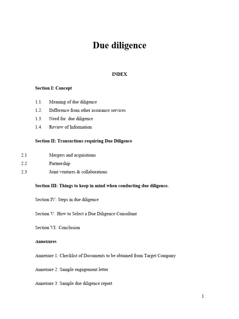 Sample Due Diligence Reportpdf | PDF | Financial Audit | Due Diligence