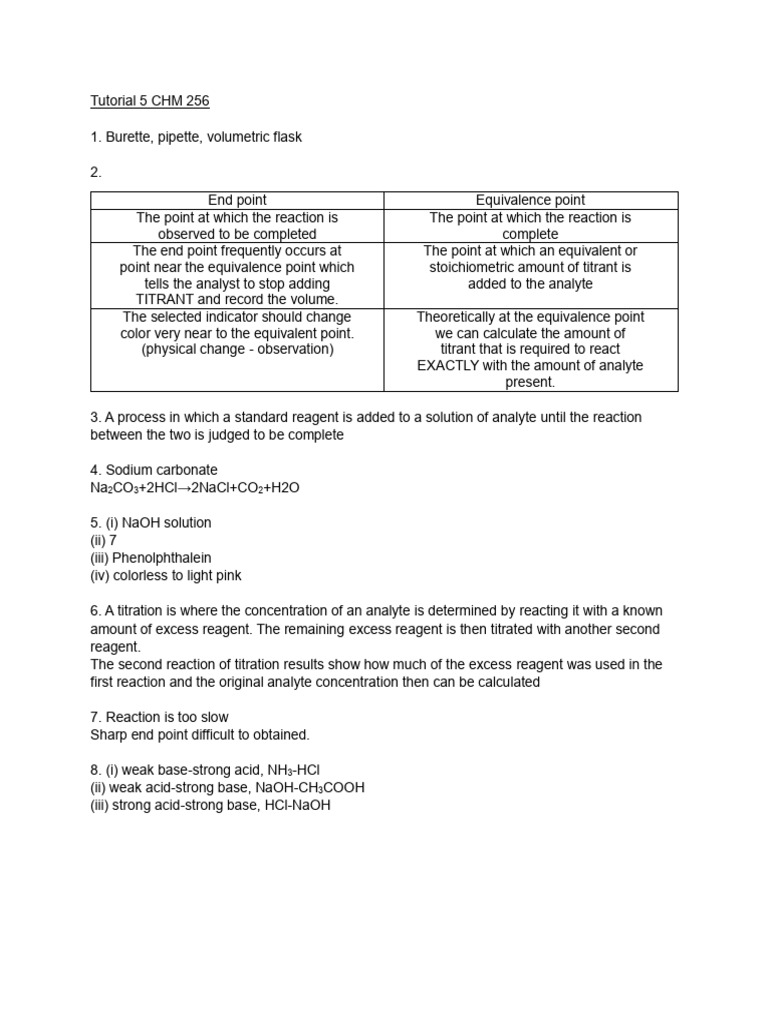Tutorial 5 CHM 256 | PDF