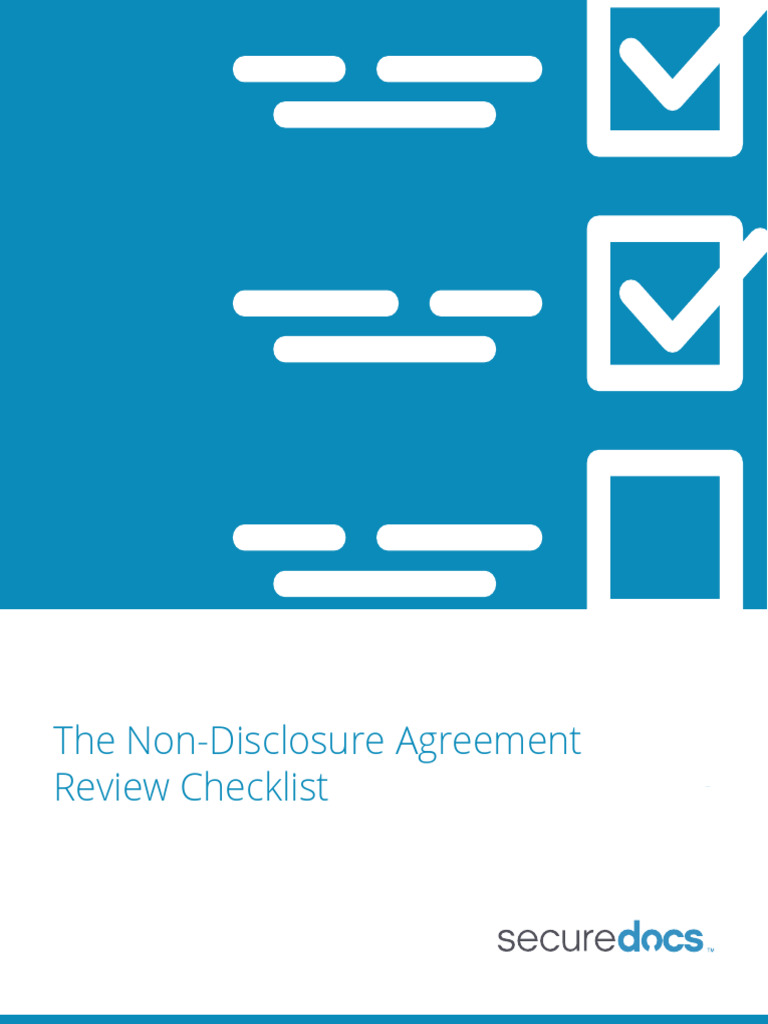 Secdocs Nda Checklist FINAL | PDF | Non Disclosure Agreement | Trade Secret