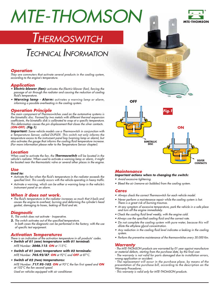 Thermoswitch-MTE-Technical-Information | PDF