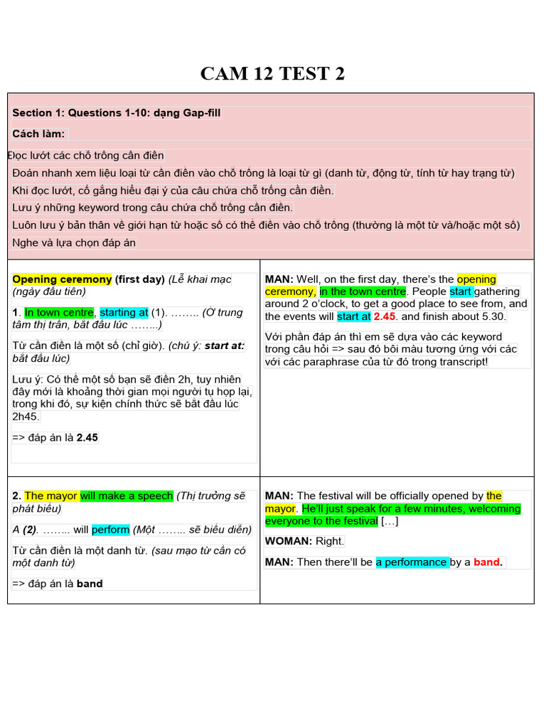 CAM12T2 Listening | PDF