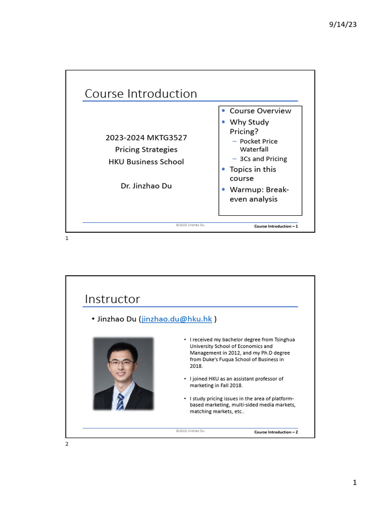Class1 Introduction Updated 2 | PDF | Pricing | Business