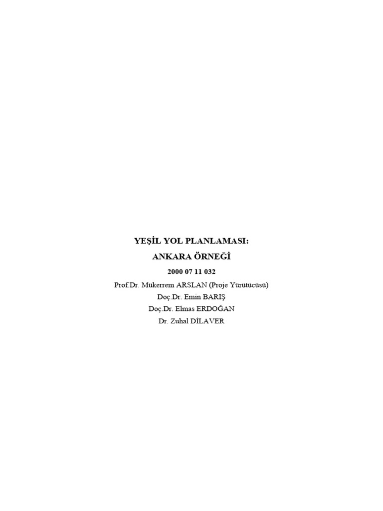 Yeşil Yol Planlamasi: Ankara Örneği | PDF