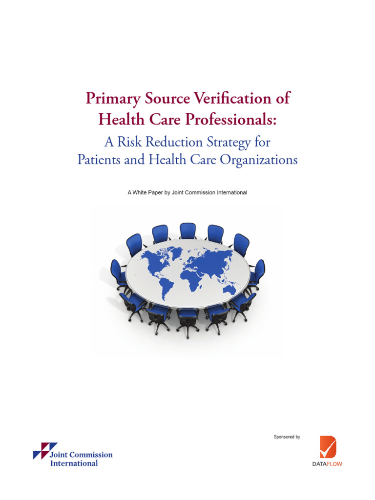 Primary Source Verification JCI 2016pdf | PDF | Joint Commission | Nursing