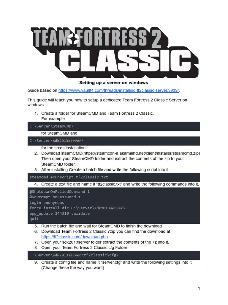 Set Up TF2 Classic Server on Windows | PDF | Computer File | Operating ...
