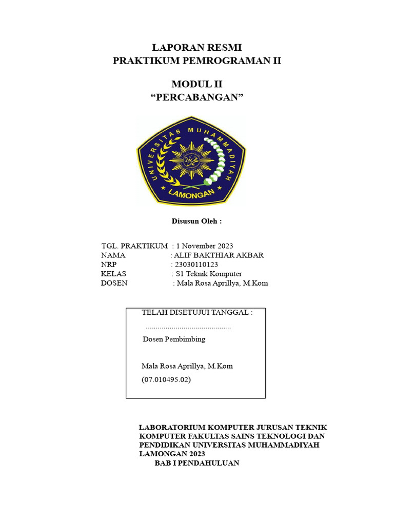 Format Laporan Praktikum2 Alif PDF | PDF