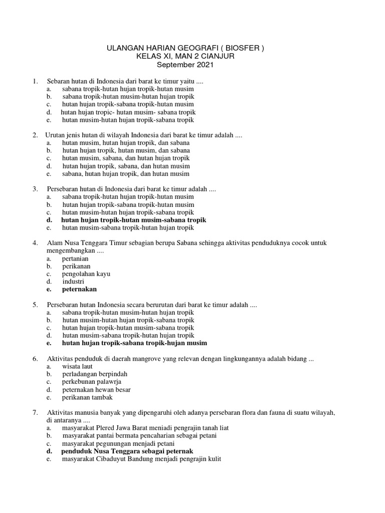 Vegetasi dan Aktivitas di Nusa Tenggara | PDF