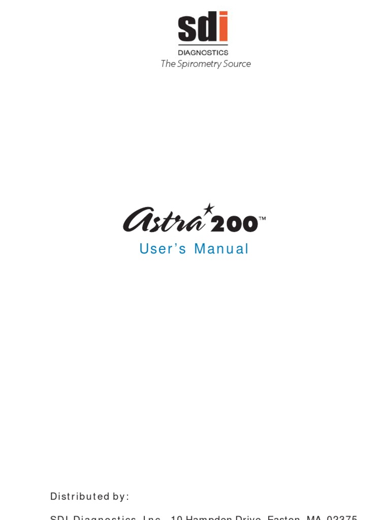 Astra 200 Users Manual | PDF | Clinical Medicine | Nature