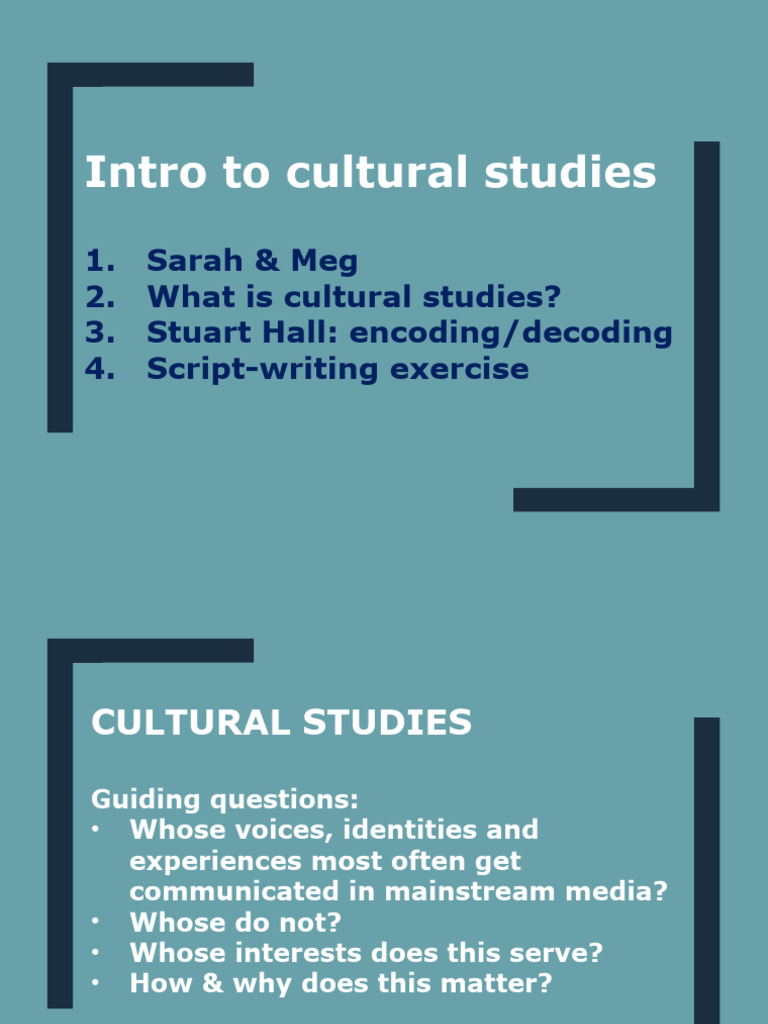 Week 7-Introduction To Cultural Studies-Part 1 | PDF | Cultural Studies ...