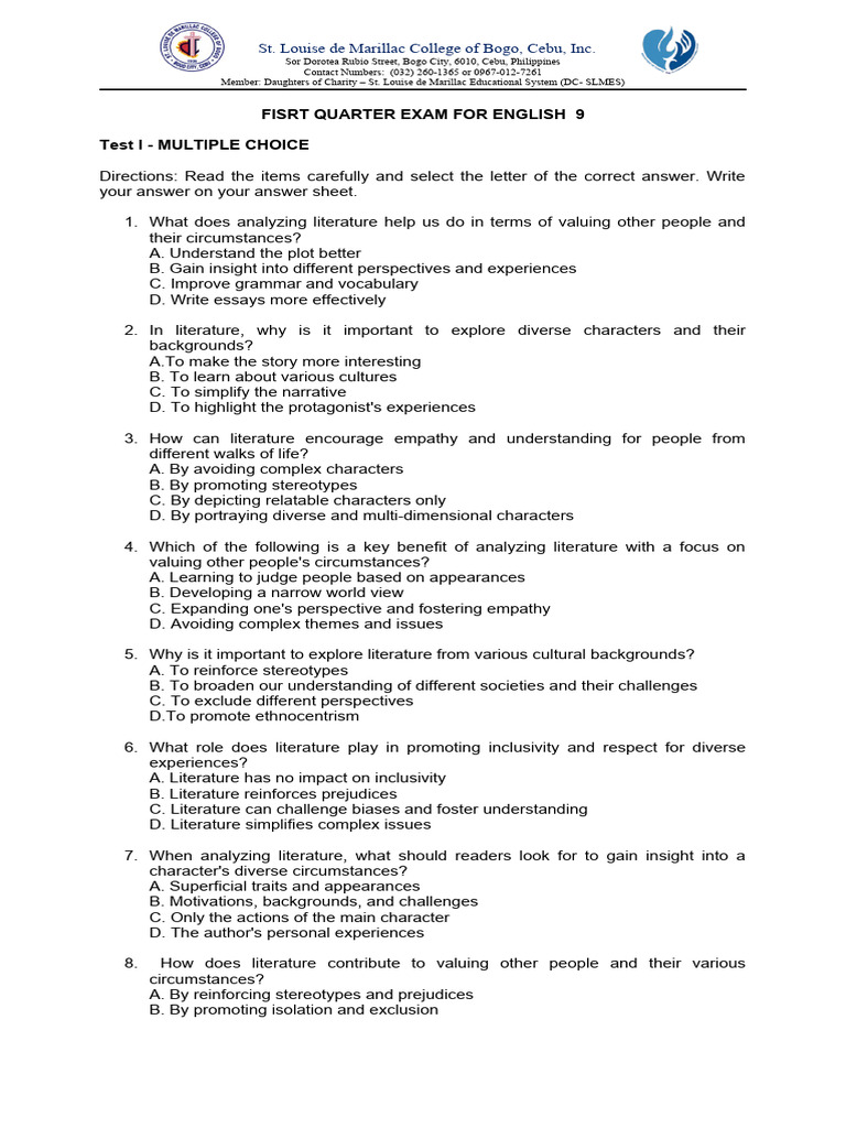English 9 Quarter 2 Summative Exam | PDF | Poetry