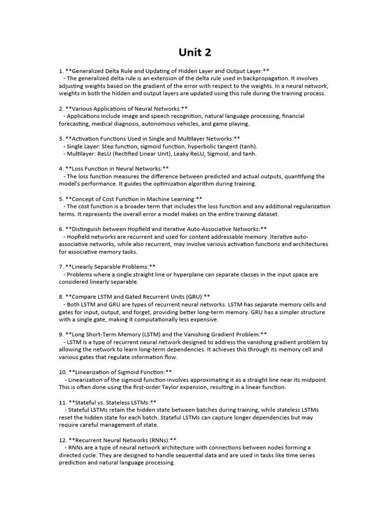 Lecture 1-Unit 3.3 | PDF | Artificial Neural Network | Learning