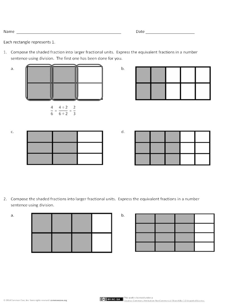 4.NF - .A.1 4th Grade Equivalent Fractions Worksheets PDF Set 4 | PDF