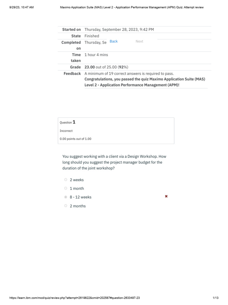 Maximo Application Suite (MAS) Level 2 - Application Performance Management (APM) | PDF | Return ...