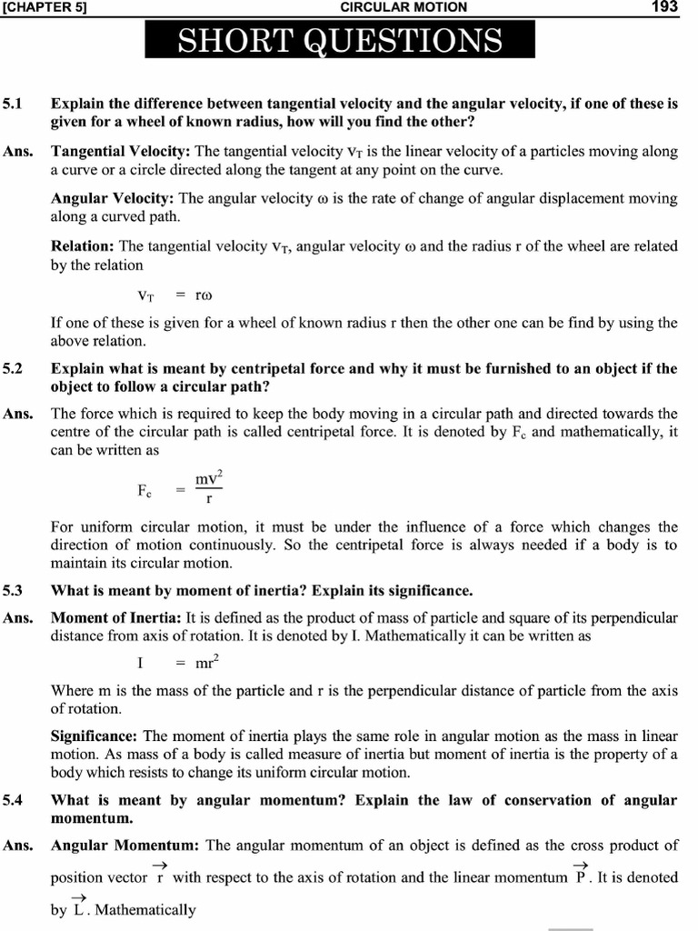 chapter-5-Physics-11th-Short | PDF
