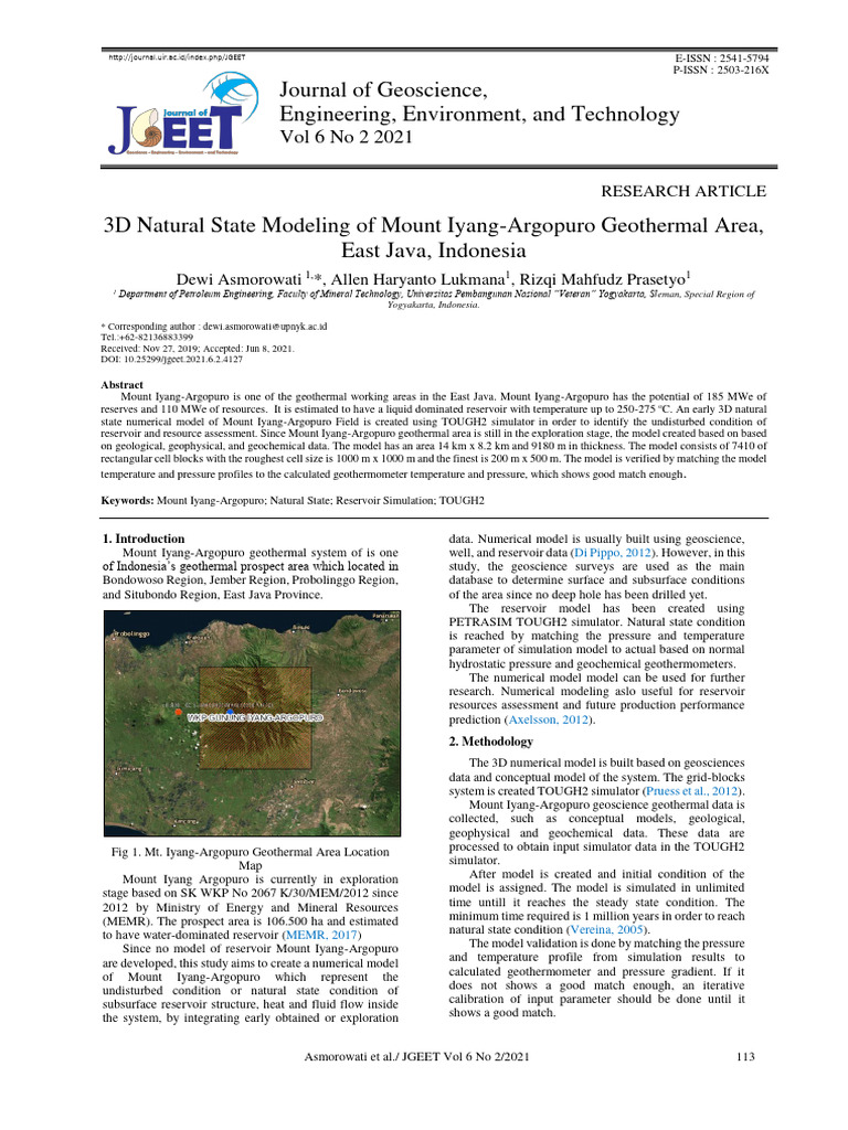 3D Natural State Modeling of Mount Iyang-Argopuro | PDF | Heat Transfer | Heat