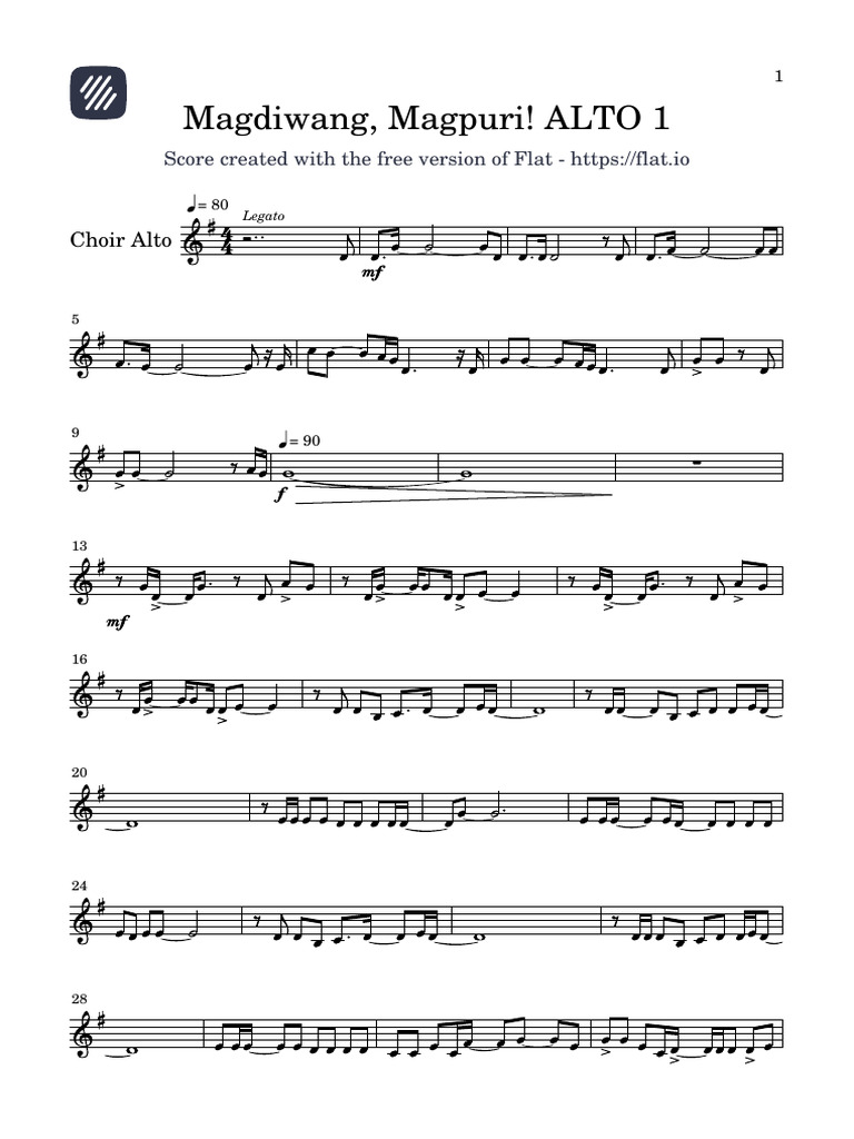Magdiwang, Magpuri! Alto Score | PDF