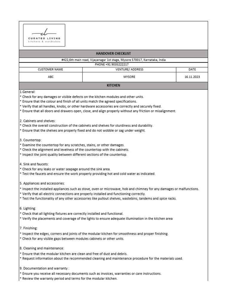 Checklist Format 22 | PDF