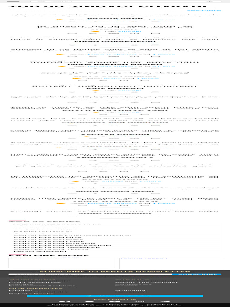 Zindagi Shayari (Top 20 Sher) Rekhta | PDF | Languages Of India | Poetry