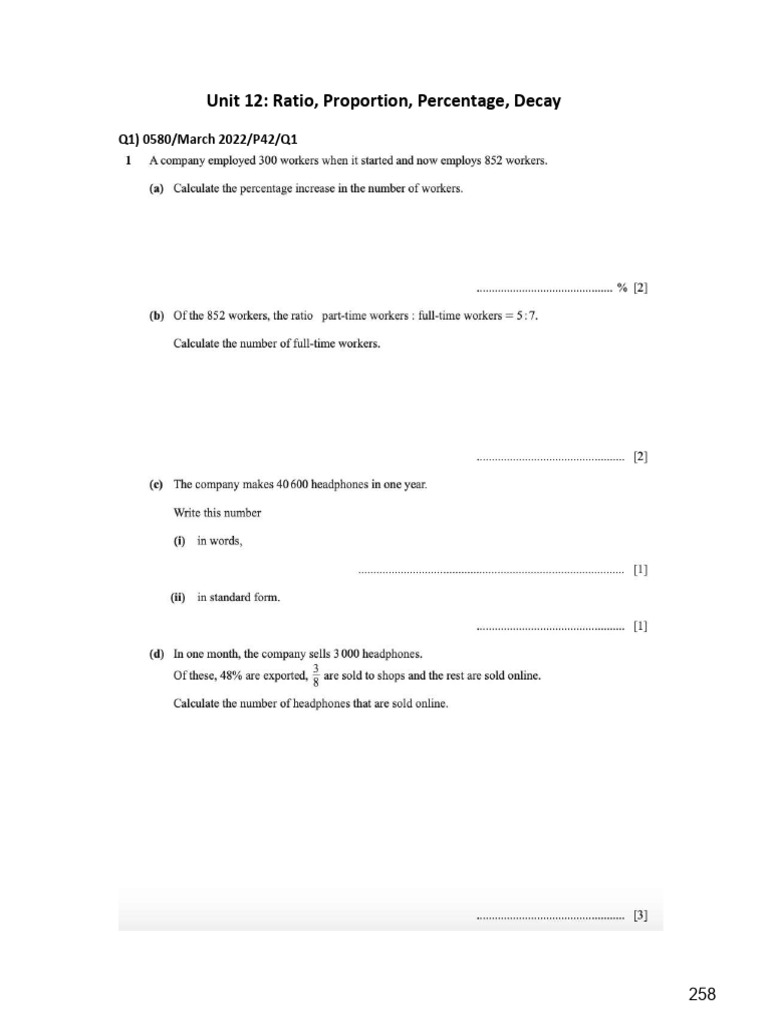 Ratios, Rate, Proportion, Percentage and Decay | PDF