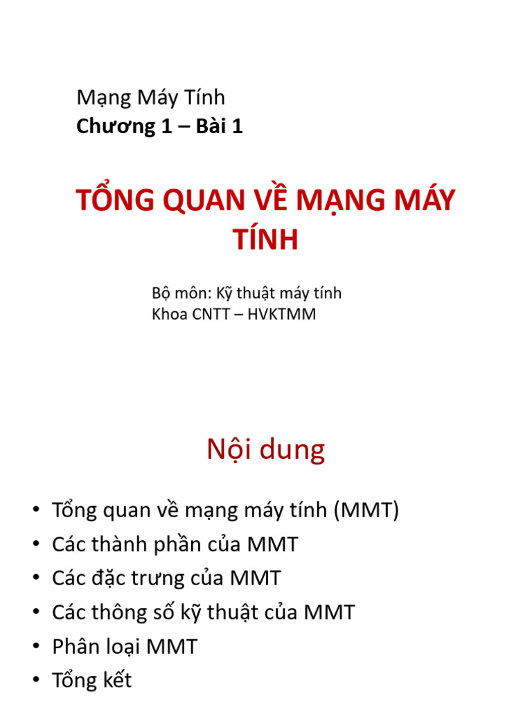 Chuong1-Bai1 - Tong Quan | PDF
