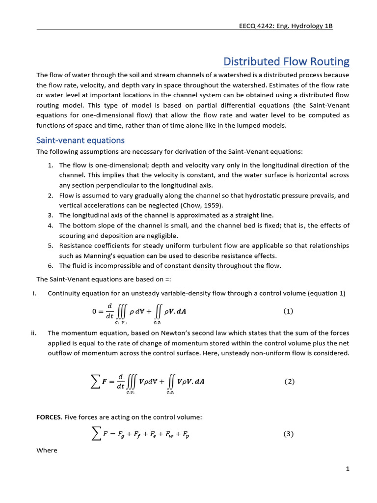 EECQ - 4242 - Distributed Flow Routing | Download Free PDF | Fluid ...