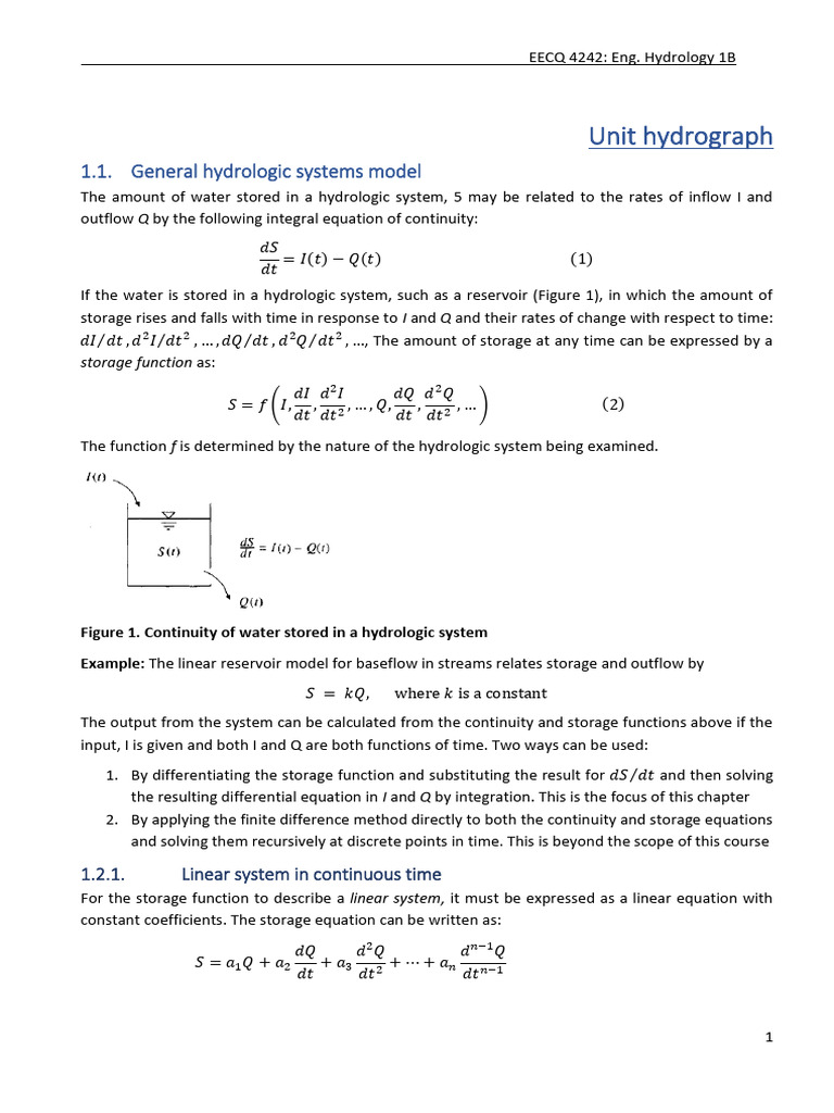 EECQ - 4242 - Stream Flow Hydrograph Analysis Part 1 | PDF | Discharge (Hydrology) | Discrete ...