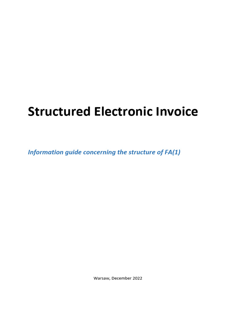 KSEF Strucutred Electronic Invoice Dec2022 en | PDF | Invoice | Value ...